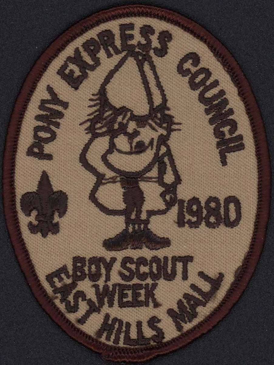 Vintage Boy Scout patch PONY EXPRESS COUNCIL 1980 East Hills Mall St J – Mistercola