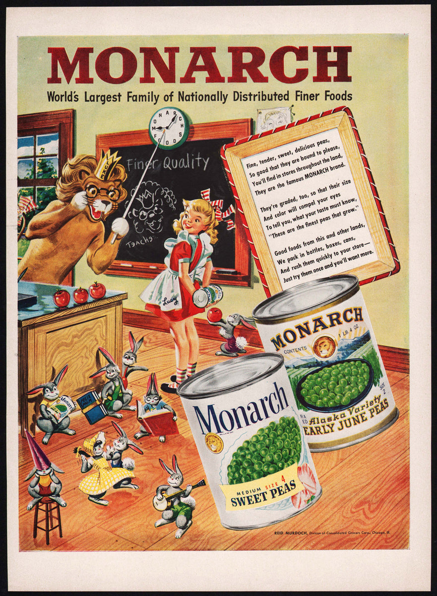 Vintage magazine ad MONARCH Foods from 1949 Reid Murdoch Luke The Lion – Mistercola