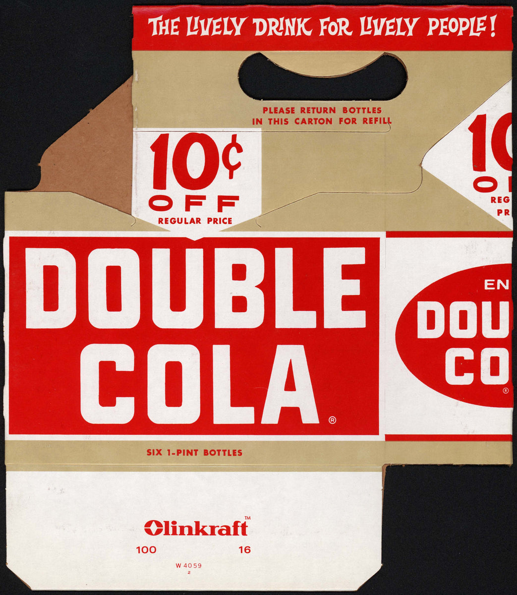 Vintage soda pop bottle carton DOUBLE COLA 10 cents off unused new old ...