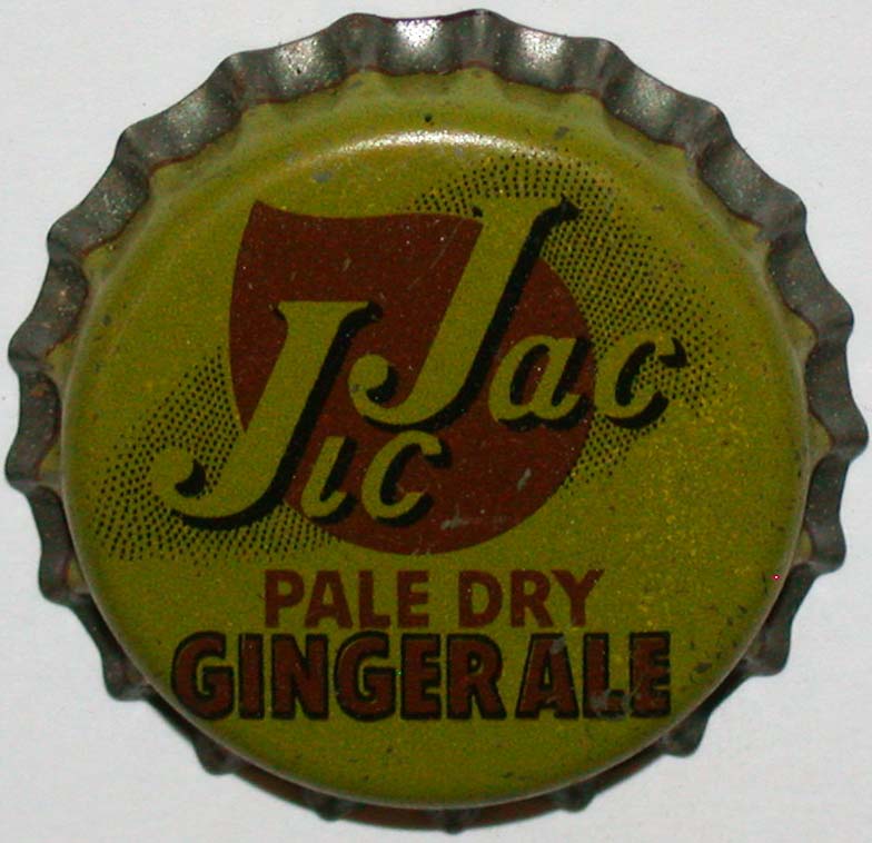 Vintage soda pop bottle cap JIC JAC GINGER ALE cork lined unused new o ...