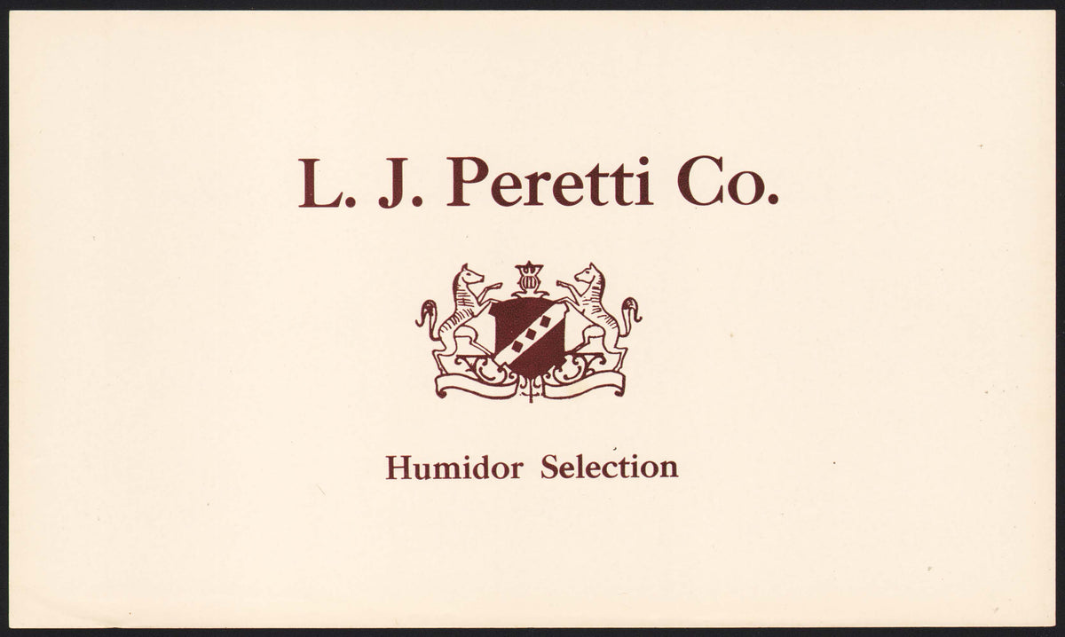 Vintage label L J PERETTI CO cigar box inner crest pictured new old st ...