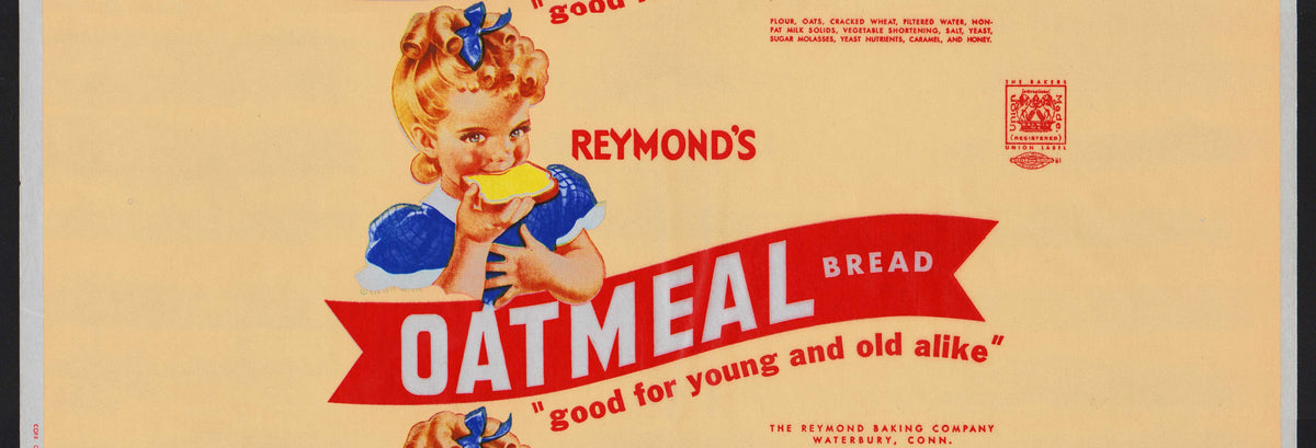 Vintage bread wrapper SUNBEAM OATMEAL Miss Sunbeam girl Reymond Waterb ...