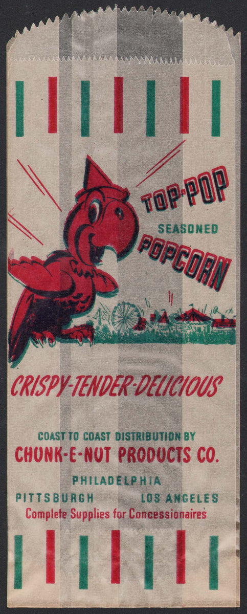 Vintage bag TOP POP POPCORN parrot pictured Chunk-E-Nut Philadelphia L ...