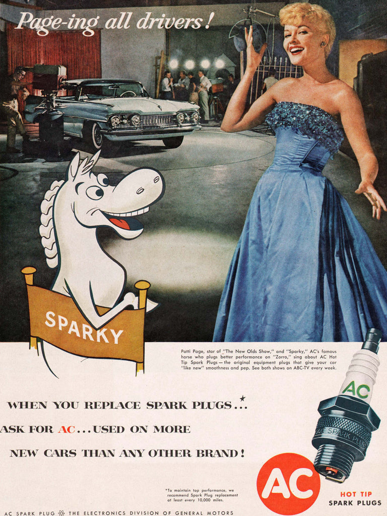 Vintage magazine ad AC SPARK PLUGS 1958 Patti Page The New Olds Show a ...