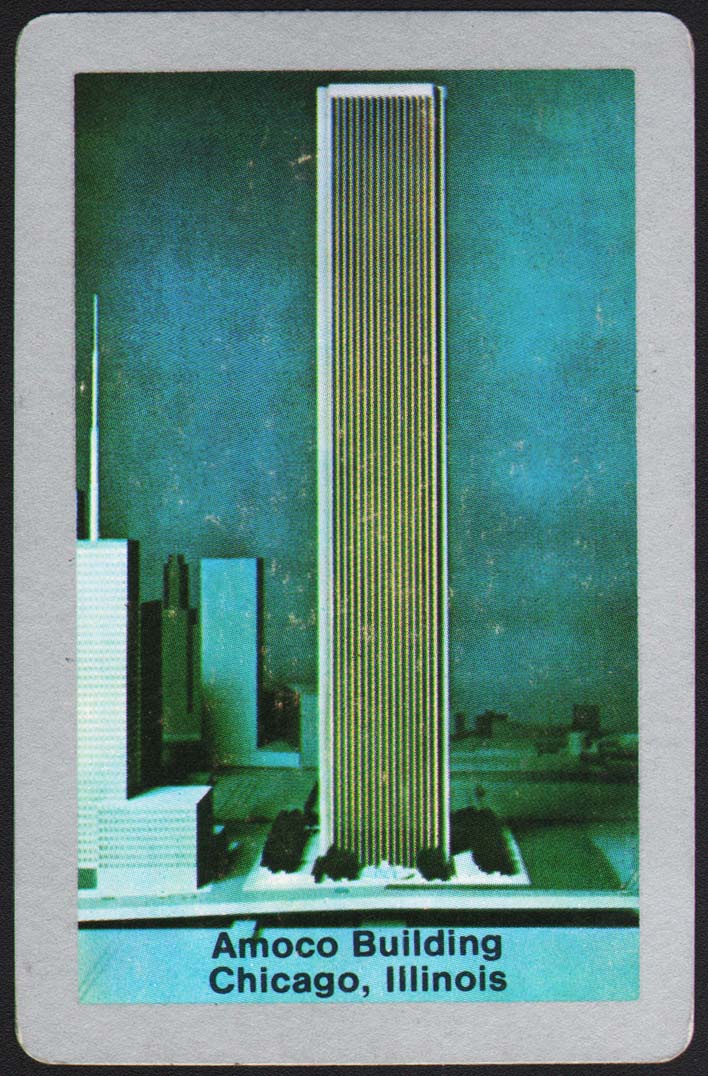 Vintage playing card AMOCO BUILDING picturing the skyscraper Chicago I ...