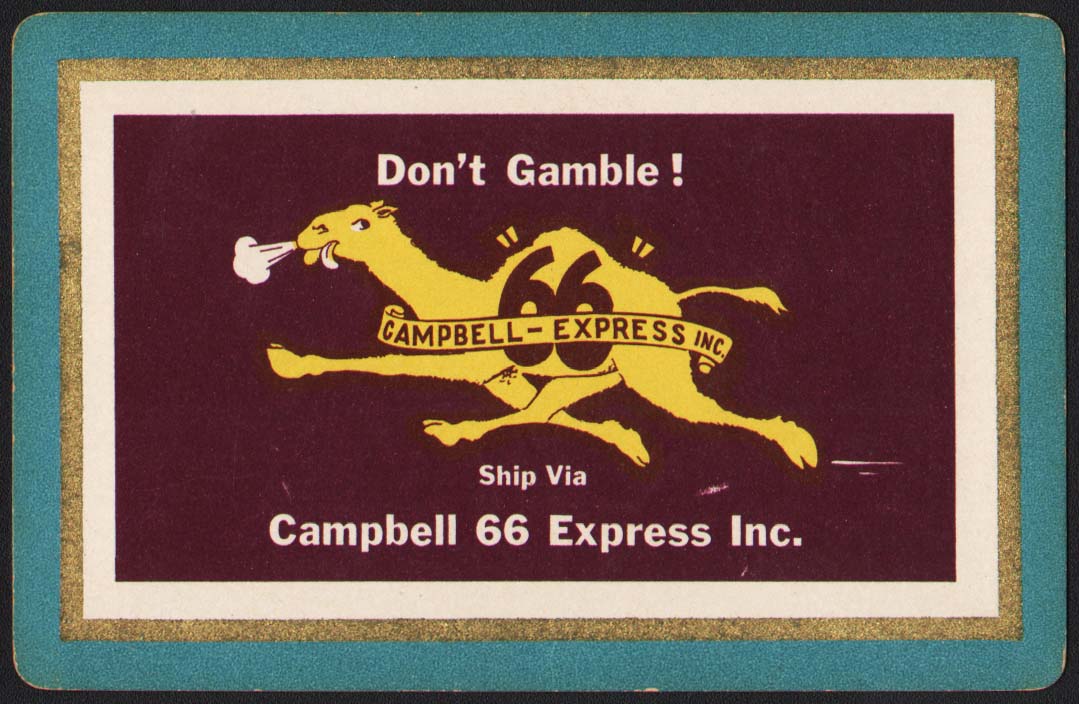 Vintage playing card CAMPBELL 66 EXPRESS camel pictured Springfield Mi ...
