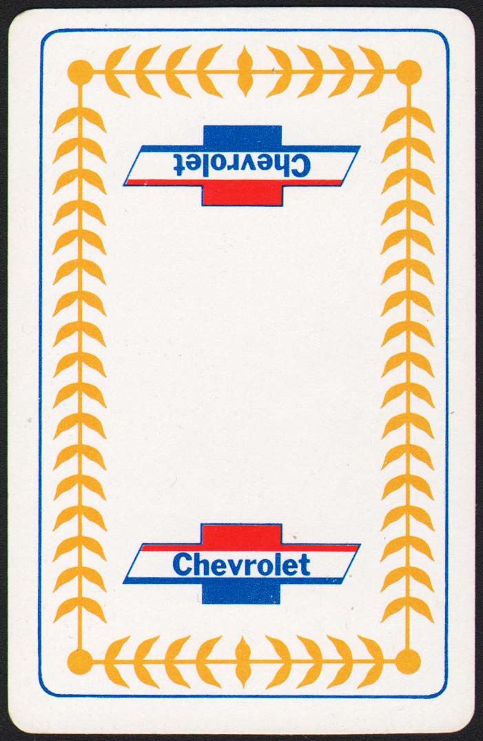 Vintage playing card CHEVROLET picturing the bow tie logo in red white ...