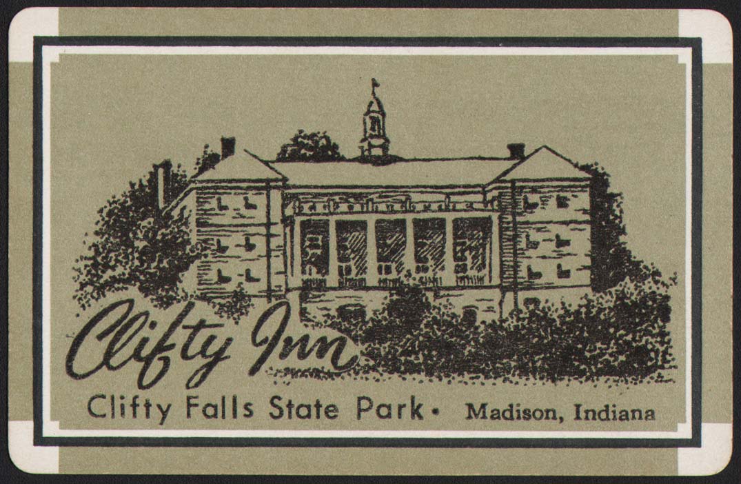 Vintage playing card CLIFTY INN building Clifty Falls State Park Madis ...