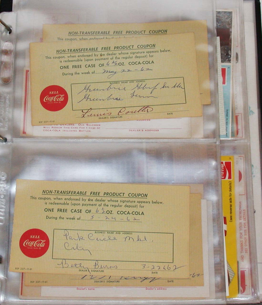Vintage huge COCA COLA COUPON COLLECTION 1900s through 1970s with 373 ...