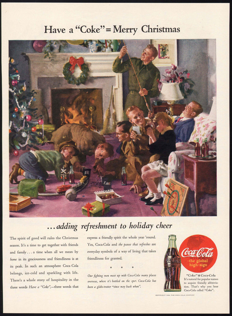 Vintage magazine ad COCA COLA 1944 Have a Coke equals Merry Christmas ...
