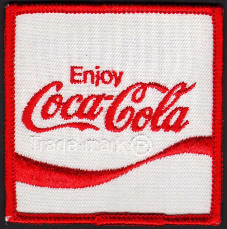 Vintage uniform patch COCA COLA soda pop reverse wave logo new old sto ...