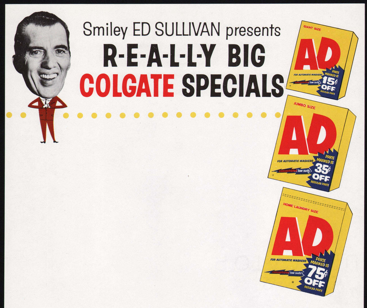 Vintage letterhead COLGATE AD detergent ED SULLIVAN pictured new old s ...
