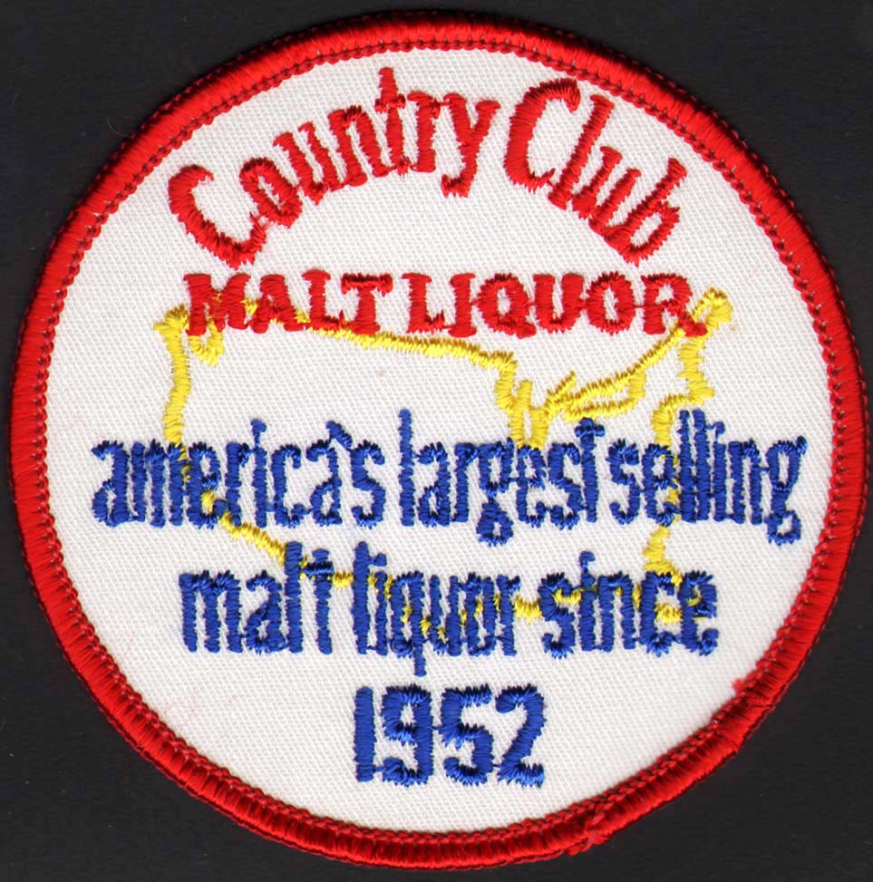 Vintage uniform patch COUNTRY CLUB MALT LIQUOR beer Since 1952 unused ...