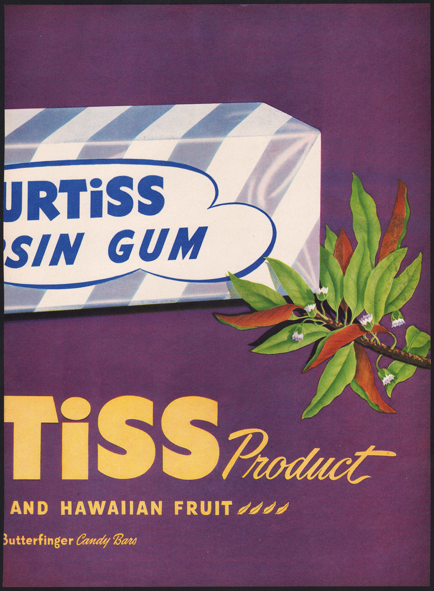 Vintage magazine ad CURTIS PEPSIN GUM from 1948 picturing the pack of ...