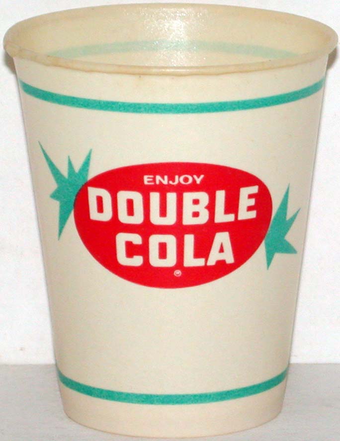 Vintage paper cups DOUBLE COLA Lot of 2 different unused new old stock ...