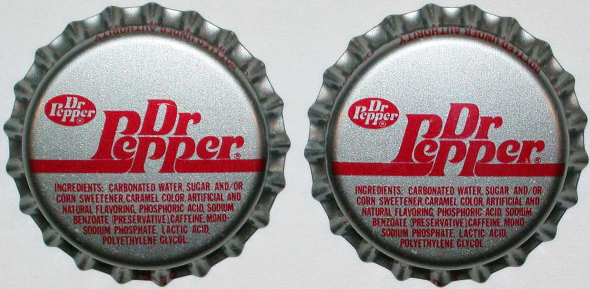 Soda pop bottle caps Lot of 100 DR PEPPER plastic lined unused new old ...