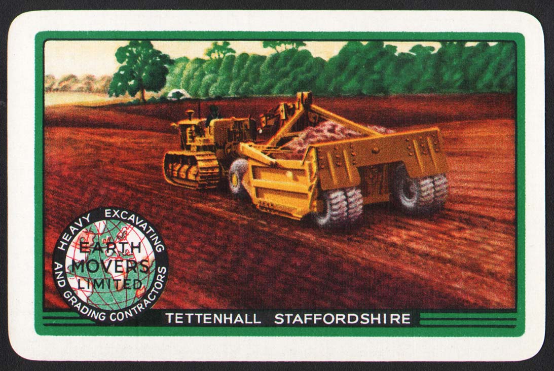 Vintage playing card EARTH MOVERS LIMITED Excavating Tettenhall Staffo ...