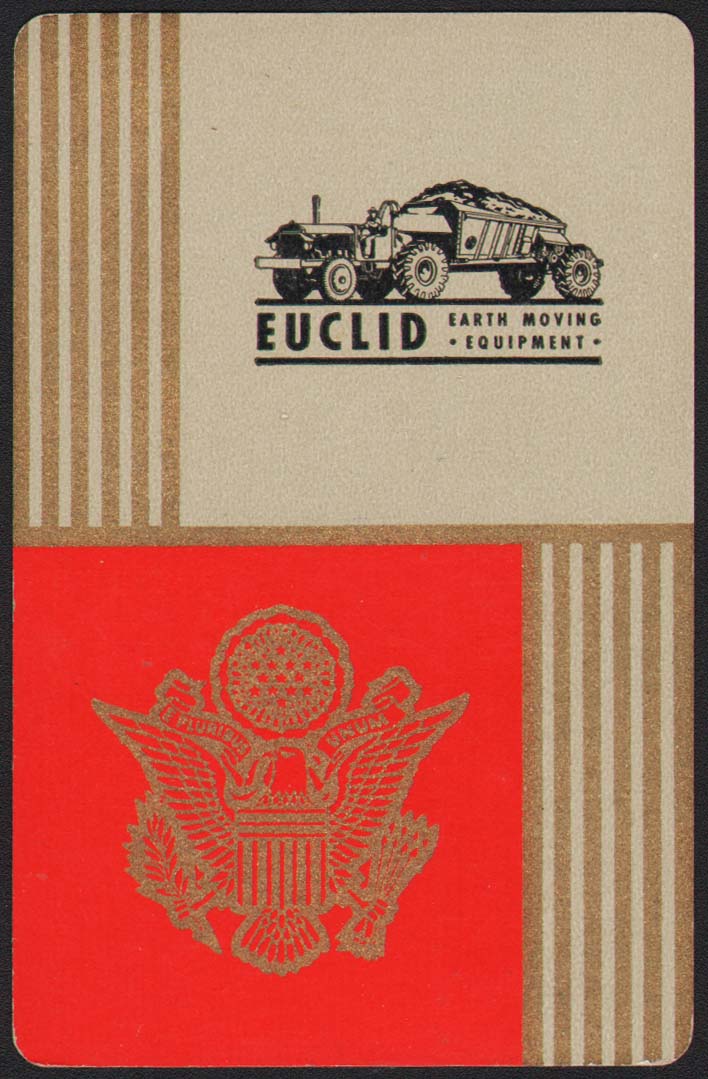Vintage playing card EUCLID Earth Moving Equipment Great Seal pictured ...