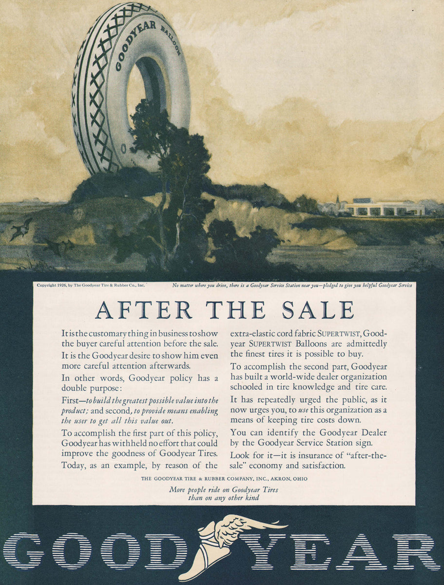 Vintage magazine ad GOODYEAR TIRE and RUBBER COMPANY from 1926 Balloon ...
