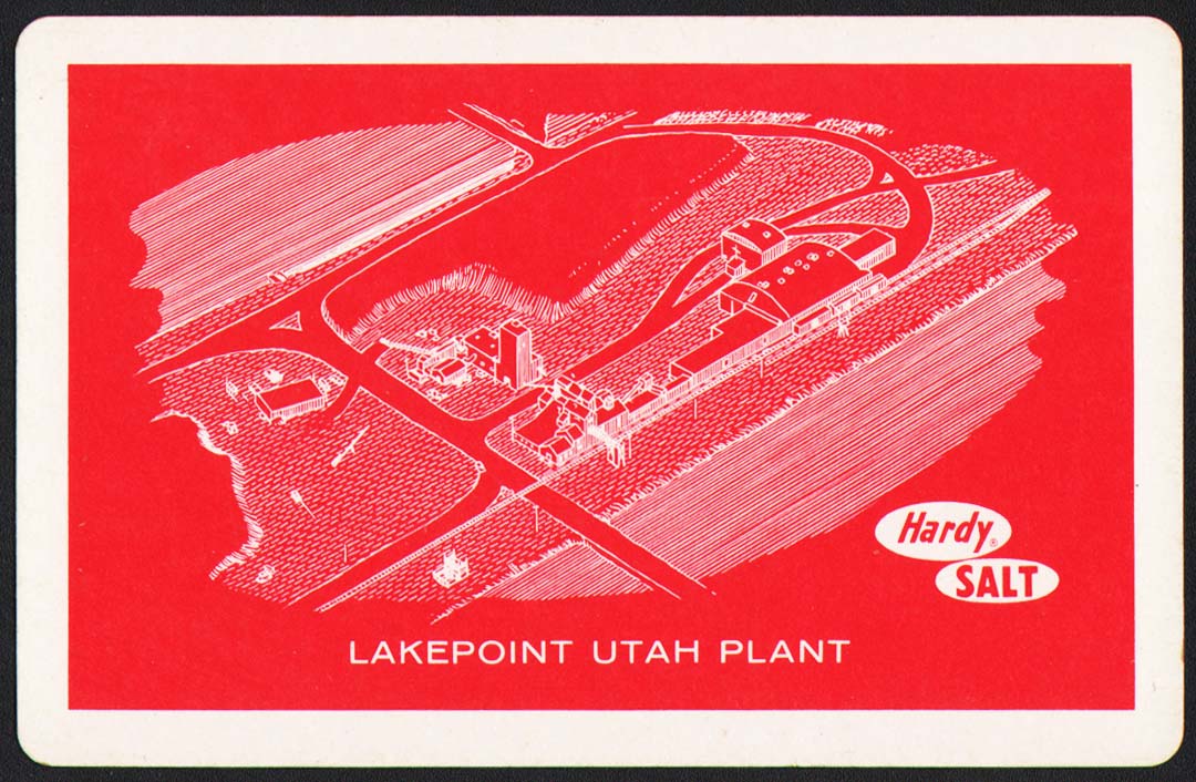 Vintage playing card HARDY SALT red background Manistee Michigan Plant ...