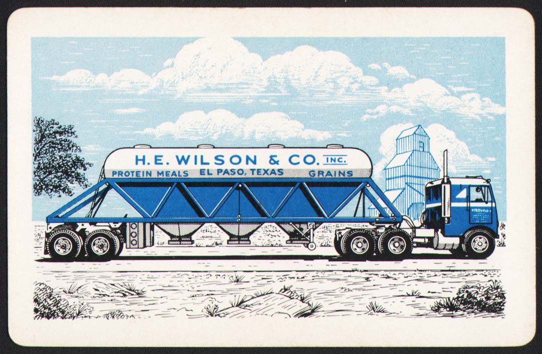 Vintage playing card H E WILSON CO white background truck picture El P ...