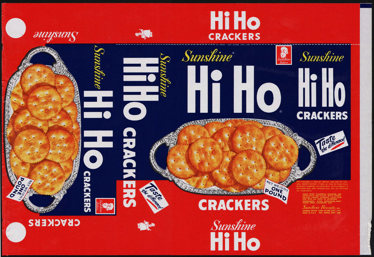 Vintage box wrapper SUNSHINE HI HO CRACKERS Sunshine Biscuits Long Isl ...