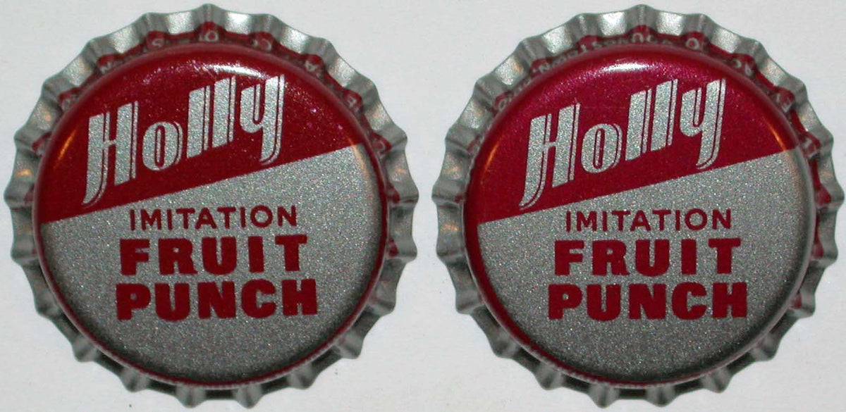 Soda pop bottle caps HOLLY FRUIT PUNCH Lot of 2 plastic unused new old ...