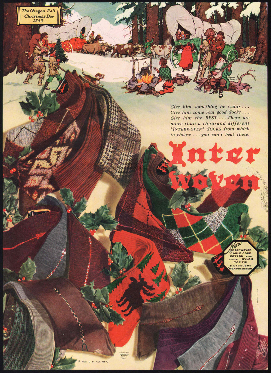 Vintage magazine ad INTER WOVEN SOCKS 1941 Conrad Dickel Oregon Trail ...