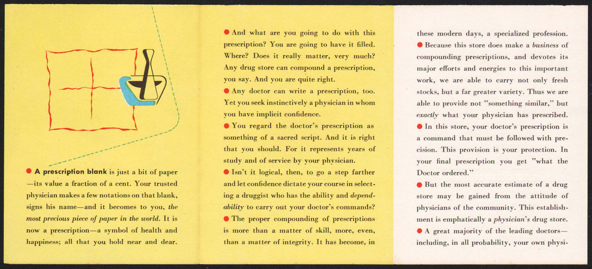 Vintage brochure JONES PHARMACY Precious Paper dated 1952 Youngsville ...