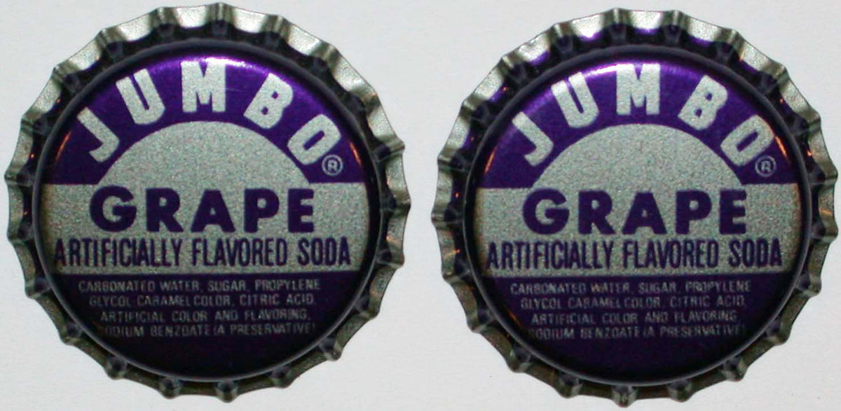Soda pop bottle caps Lot of 25 JUMBO GRAPE SODA plastic unused new old ...