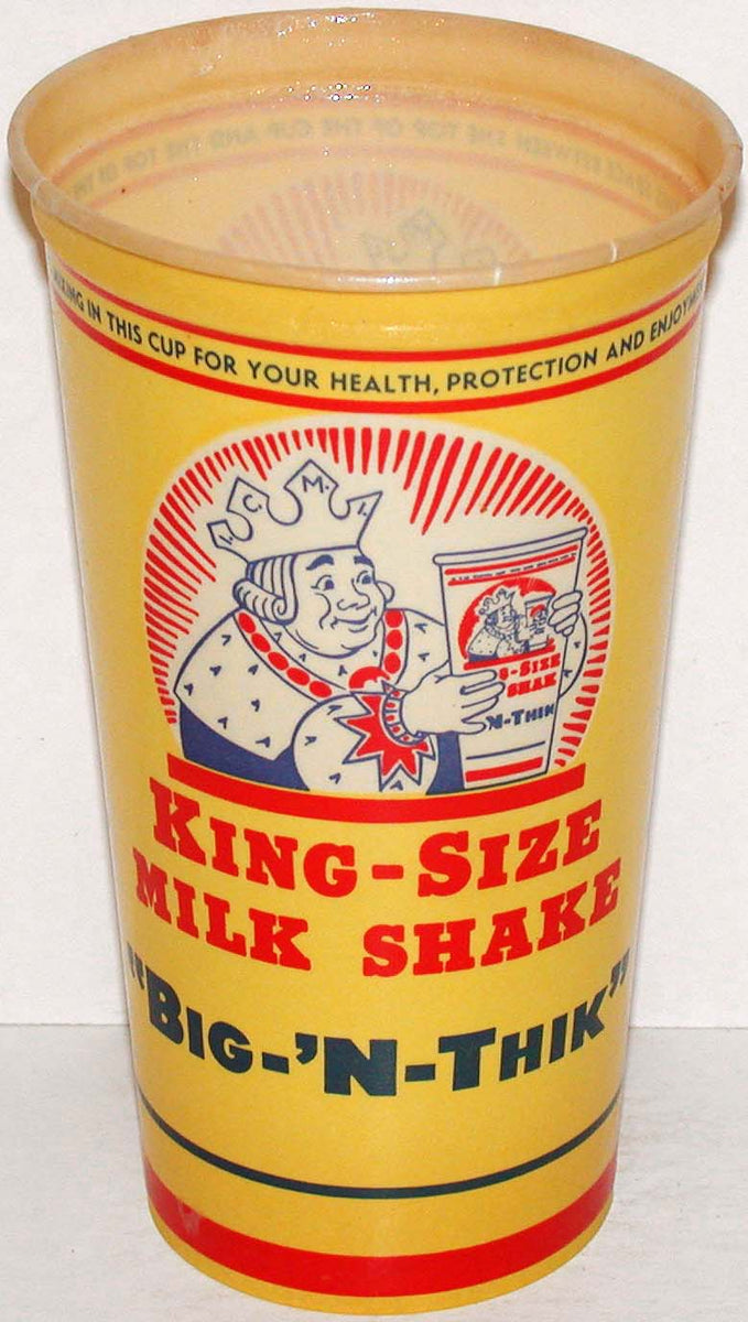 Vintage paper cup BIG N THIK King Size Milk Shake king pictured unused ...