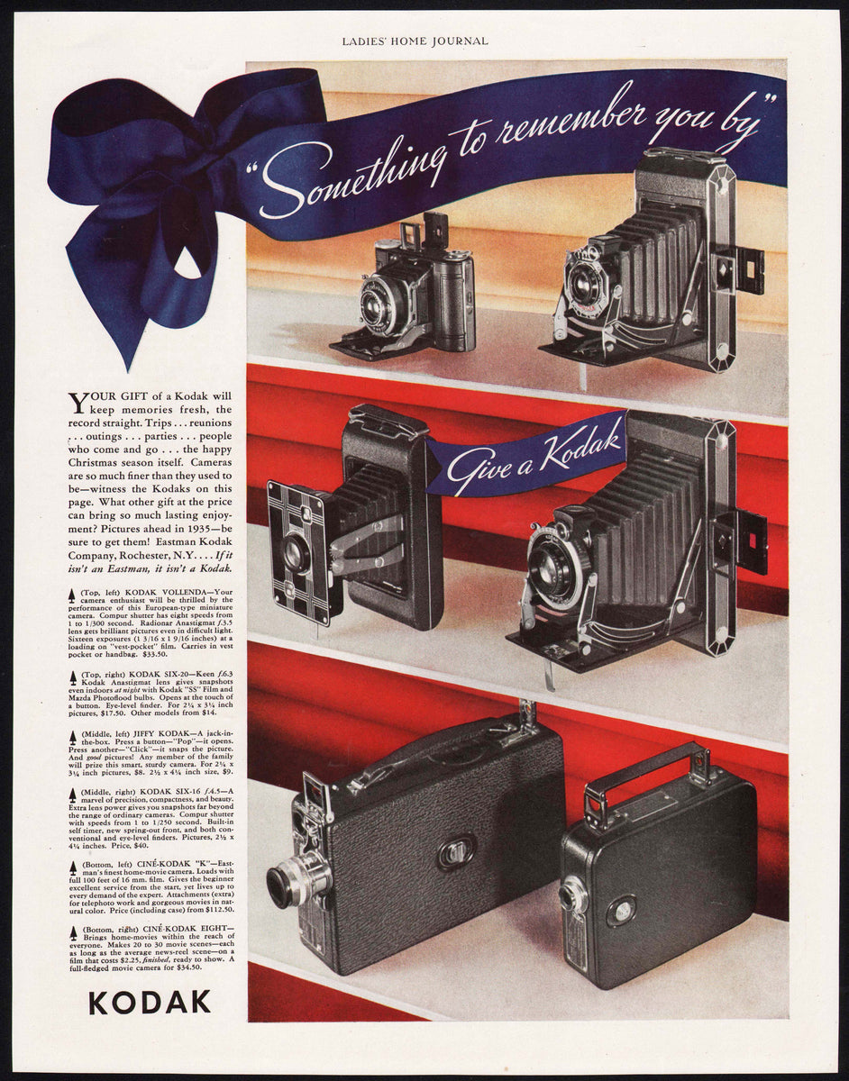 Vintage magazine ad KODAK from 1935 Vollenda Six Jiffy and Cine Kodak ...