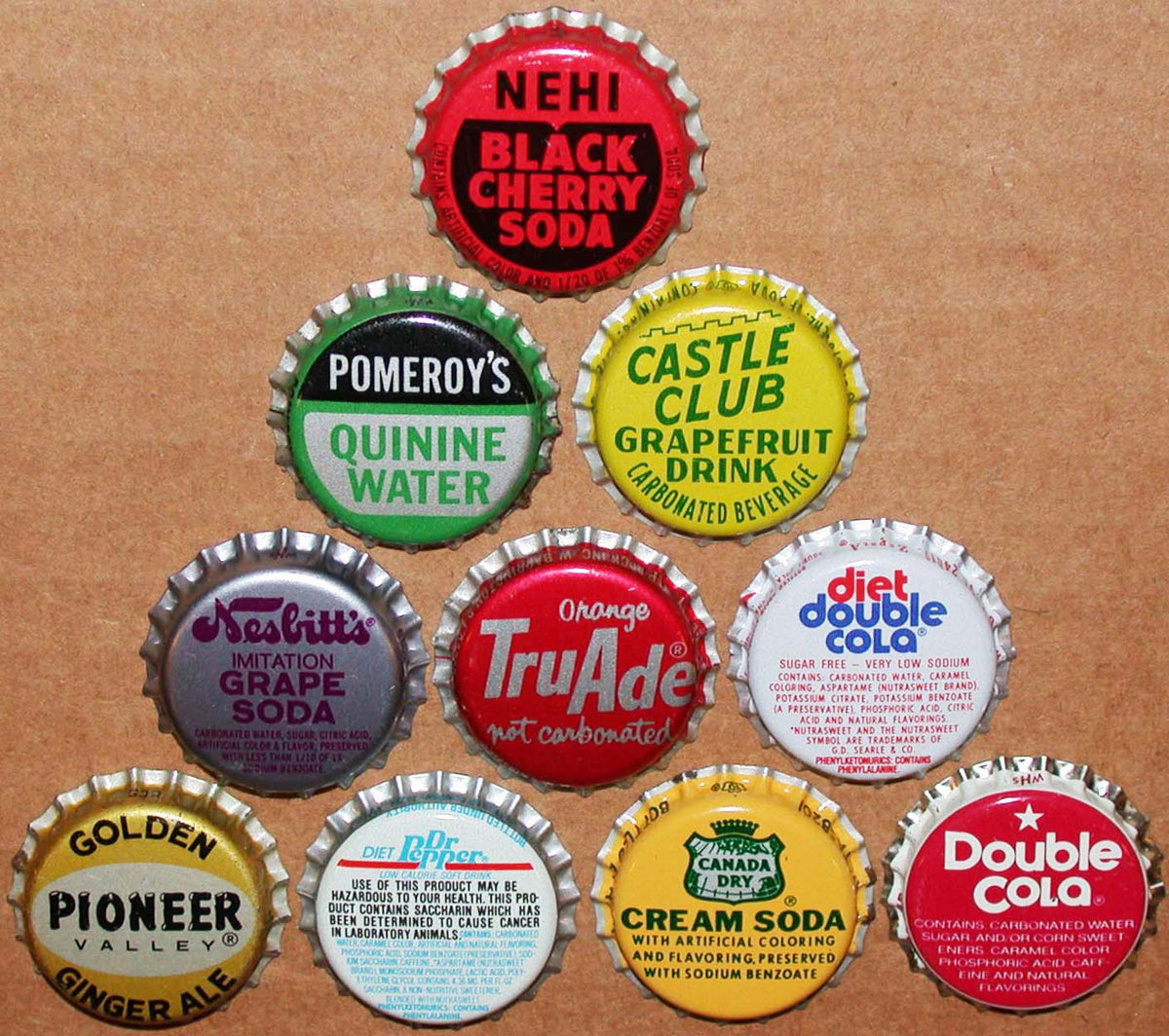 Vintage soda pop bottle caps LOT OF 250 ALL UNUSED ORIGINALS over 75 d ...