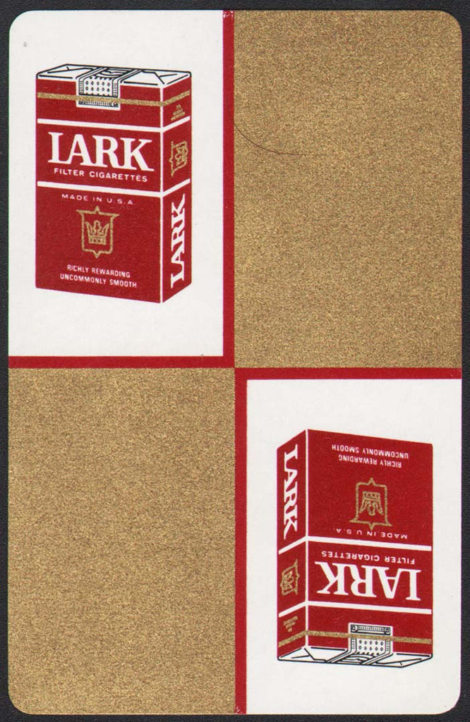 Vintage playing card LARK CIGARETTES picturing 2 packs of the old ciga ...