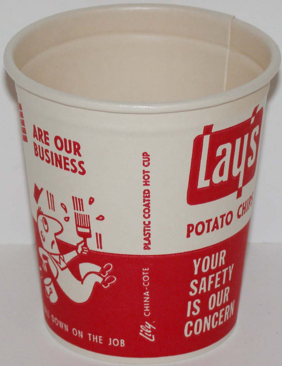 Vintage paper cup LAYS POTATO CHIPS Fritos Corn Chips 6oz new old stoc ...