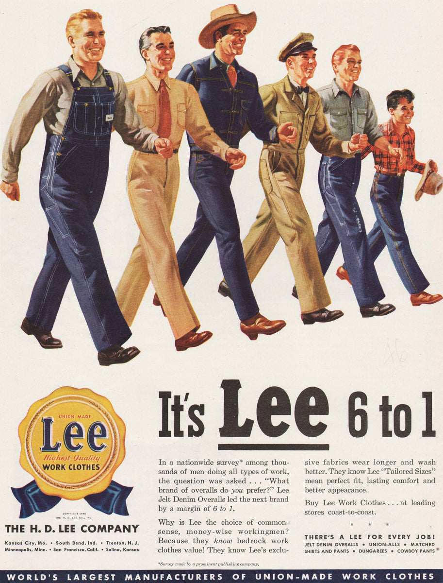 Vintage magazine ad LEE WORK CLOTHES 1946 workmen pictured The H D Lee ...