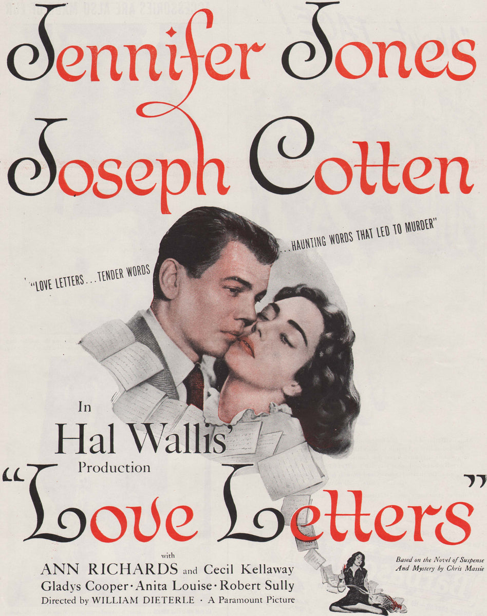Vintage magazine ad LOVE LETTERS movie from 1945 Jennifer Jones Joseph ...
