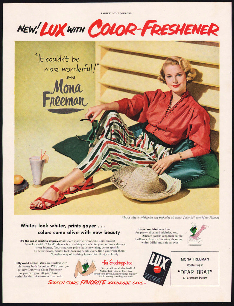 Vintage magazine ad LUX detergent from 1951 picturing Mona Freeman in ...