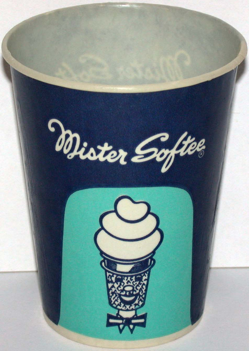 Vintage paper cup MISTER SOFTEE with cartoon cone pictured unused new ...