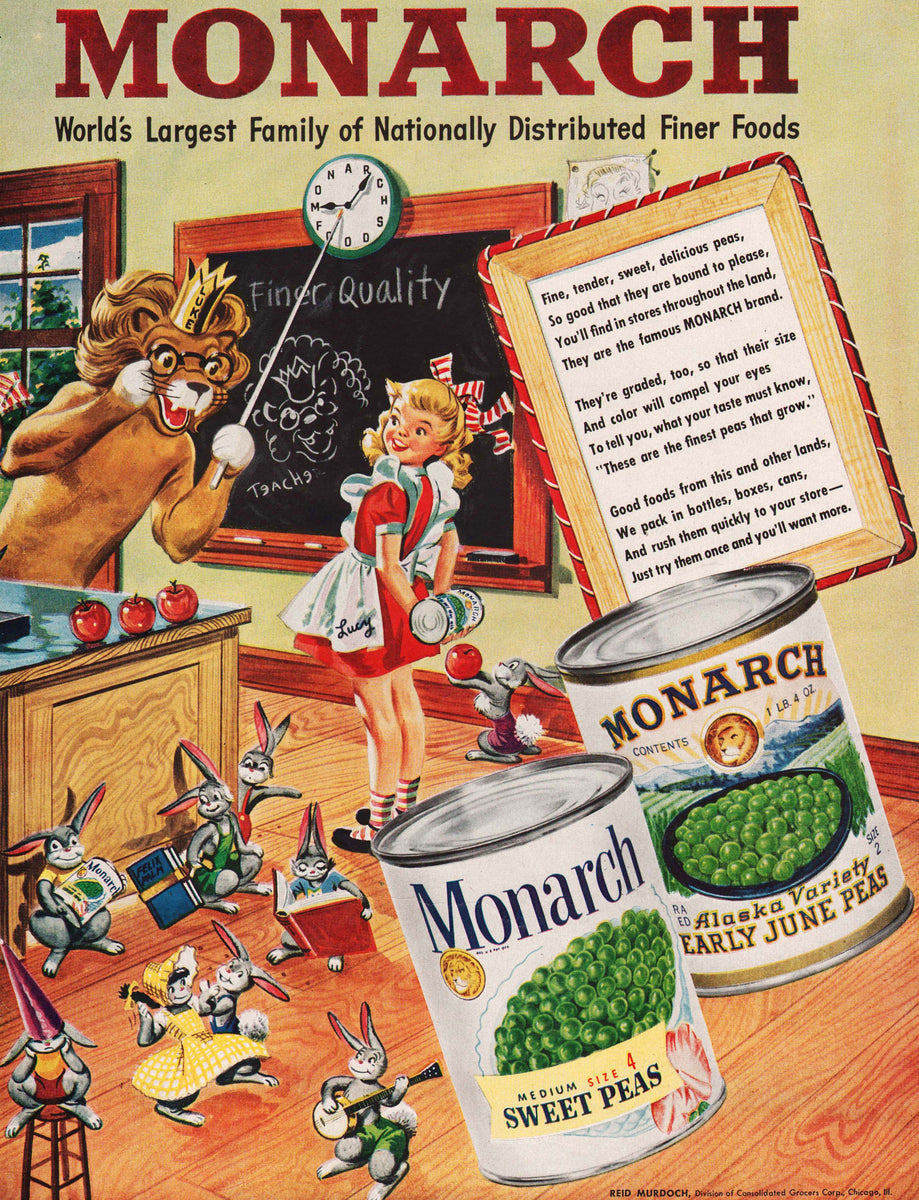 Vintage magazine ad MONARCH Foods from 1949 Reid Murdoch Luke The Lion ...