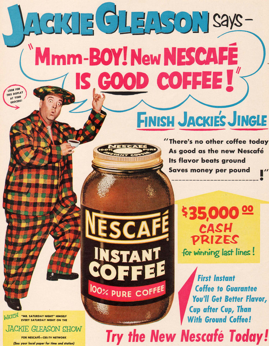 Vintage magazine ad NESCAFE INSTANT COFFEE 1953 Jackie Gleason Mr Satu ...