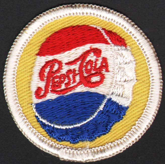 Vintage uniform patch PEPSI COLA script bottle cap logo unused new old ...