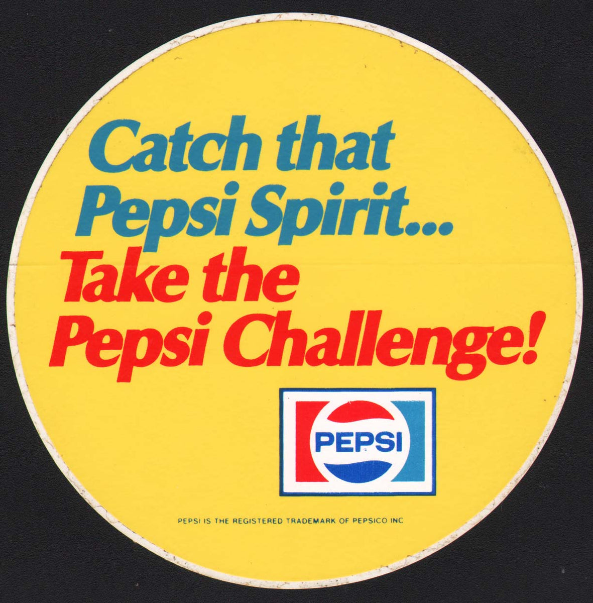 Vintage sticker PEPSI Pepsi Cola round Take the Pepsi Challenge unused ...