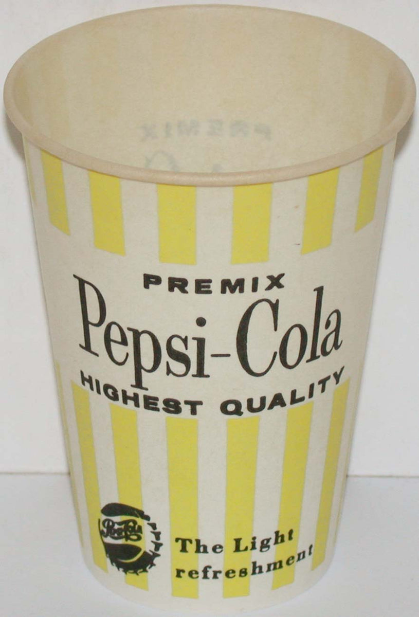 Vintage paper cup PEPSI COLA Premix 7oz bottle cap logo new old stock ...
