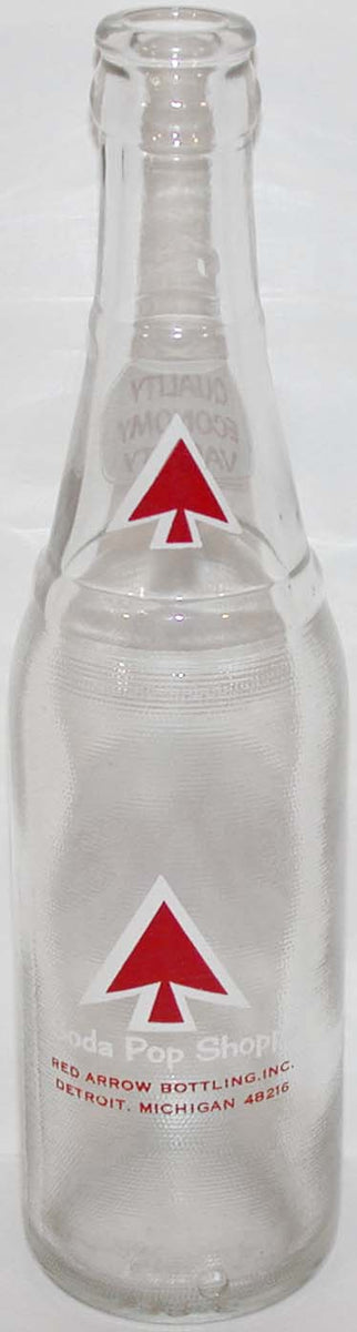 Vintage soda pop bottle RED ARROW Soda Pop Shoppe 10oz Detroit Michiga ...