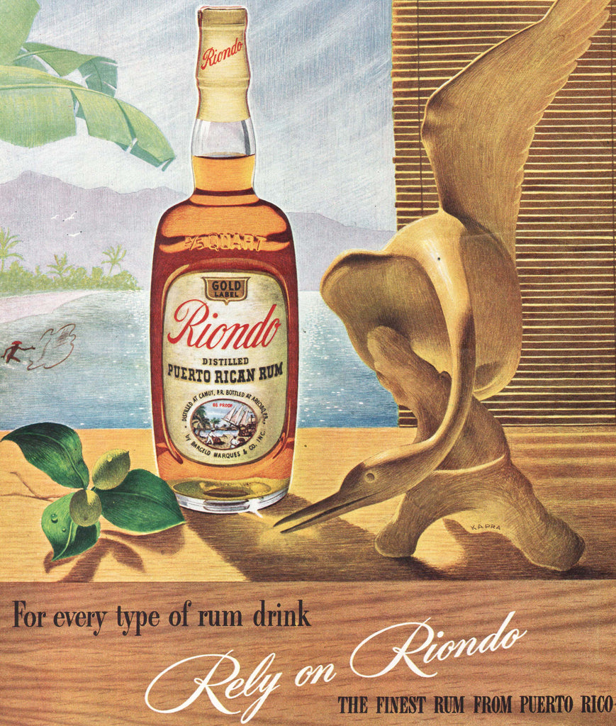 Vintage magazine ad RIONDO PUERTO RICAN RUM 1949 bottle and sculpture ...