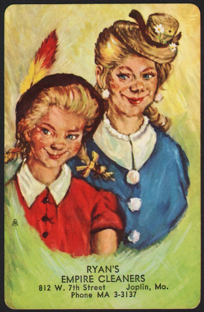 Vintage playing card RYANS EMPIRE CLEANERS Gay Philosophers wife Jopli ...