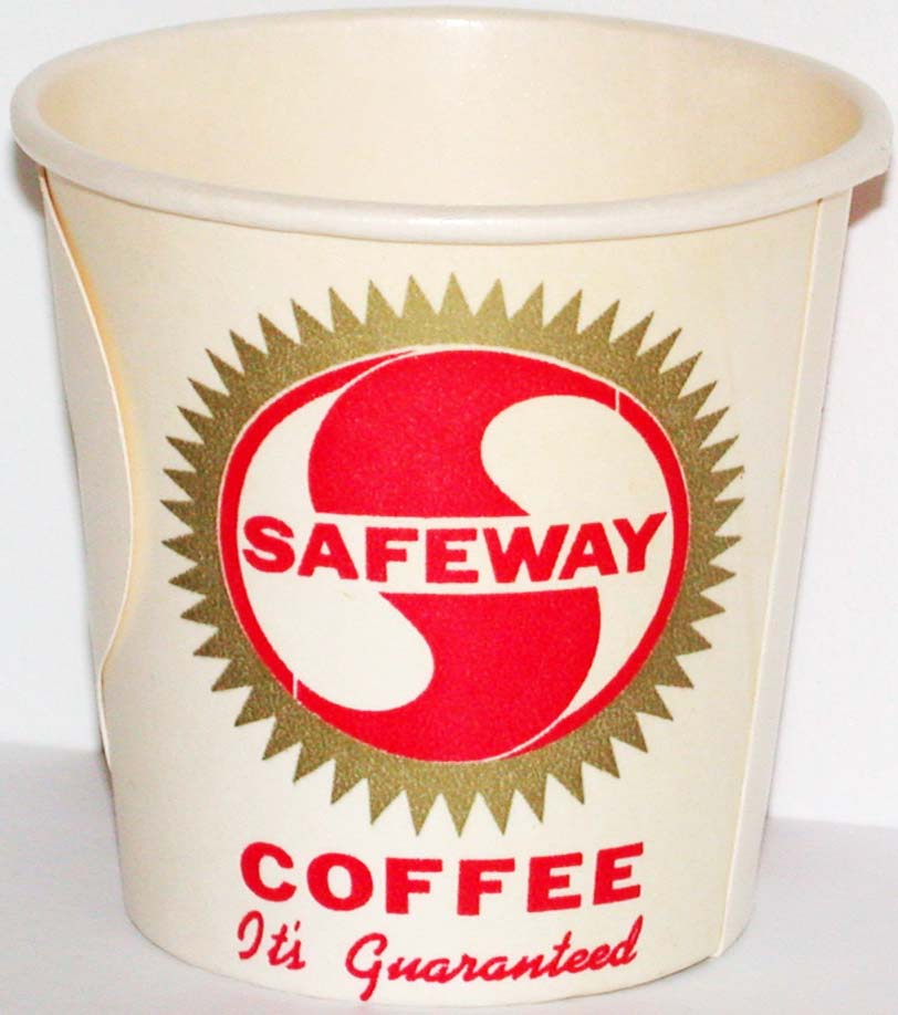 Vintage paper cup SAFEWAY COFFEE Its Guaranteed unused new old stock n ...