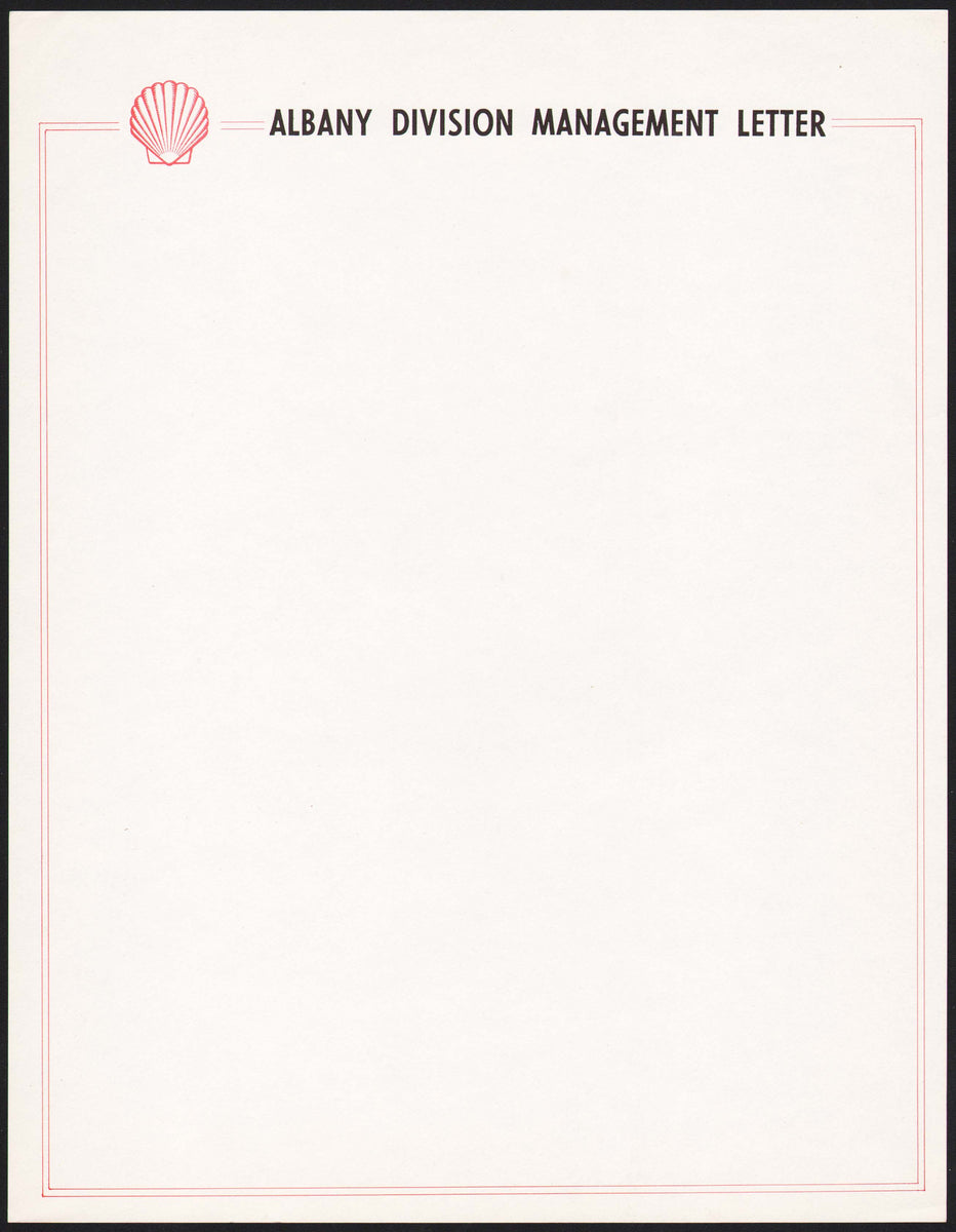 Vintage letterhead SHELL gas oil Albany Division Management Letter unu ...