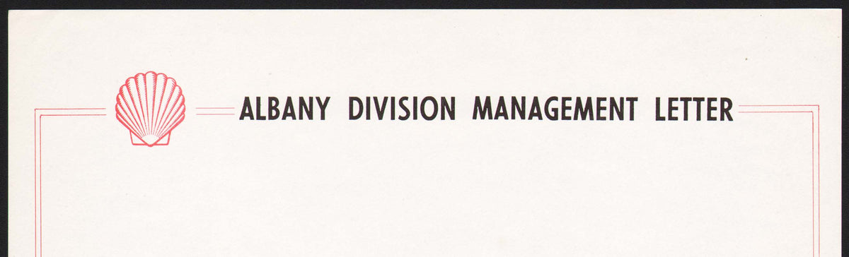 Vintage letterhead SHELL gas oil Albany Division Management Letter unu ...